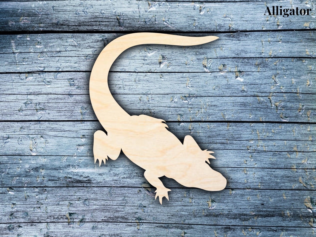 Wooden Alligator Cut Out Shape - Laser Cut Wood Shape Alligator / Gator ...