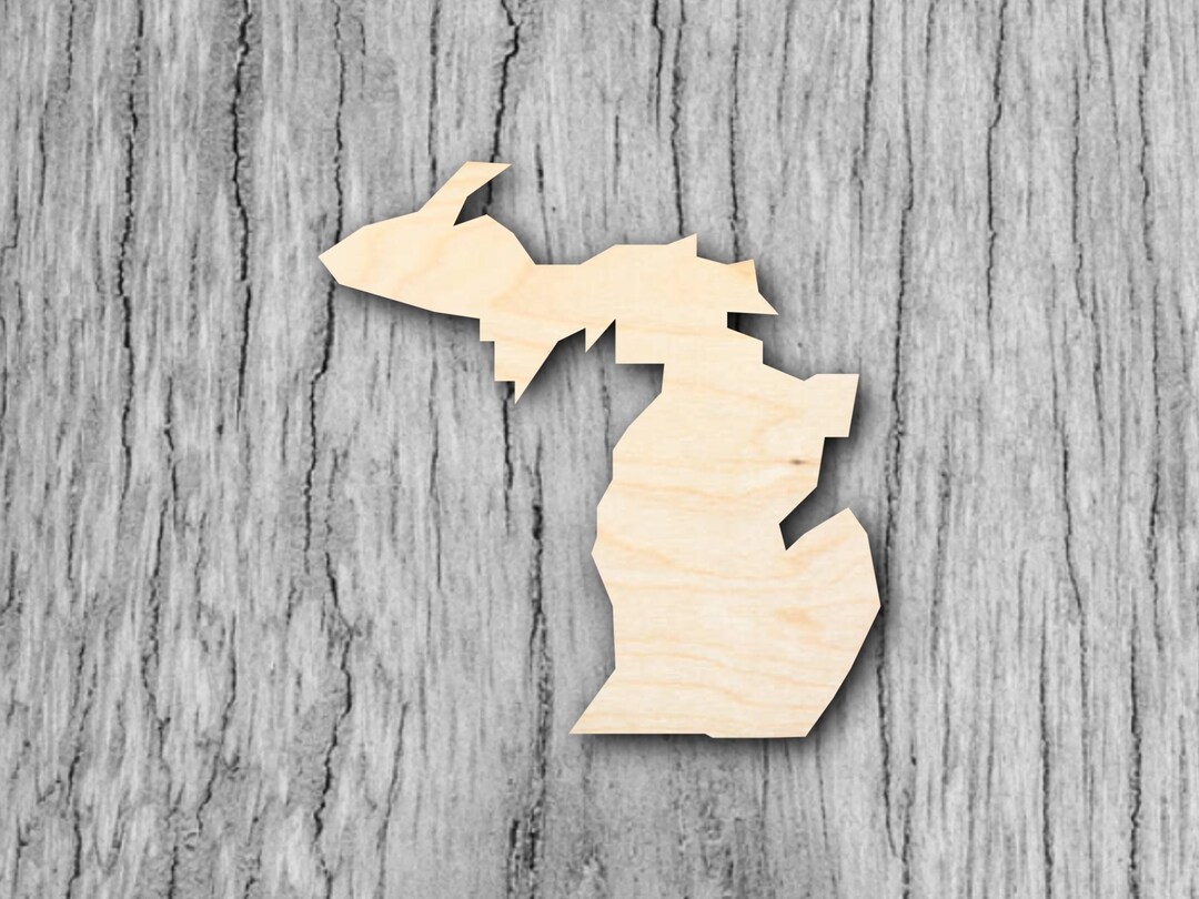 Wood Michigan Shape - Wooden Cut Out of the State of Michigan Laser ...