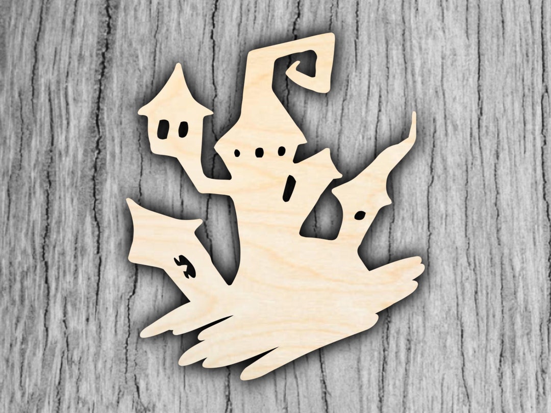 Wooden Haunted House Cut Out Shape Laser Cut Wooden Shape Halloween ...