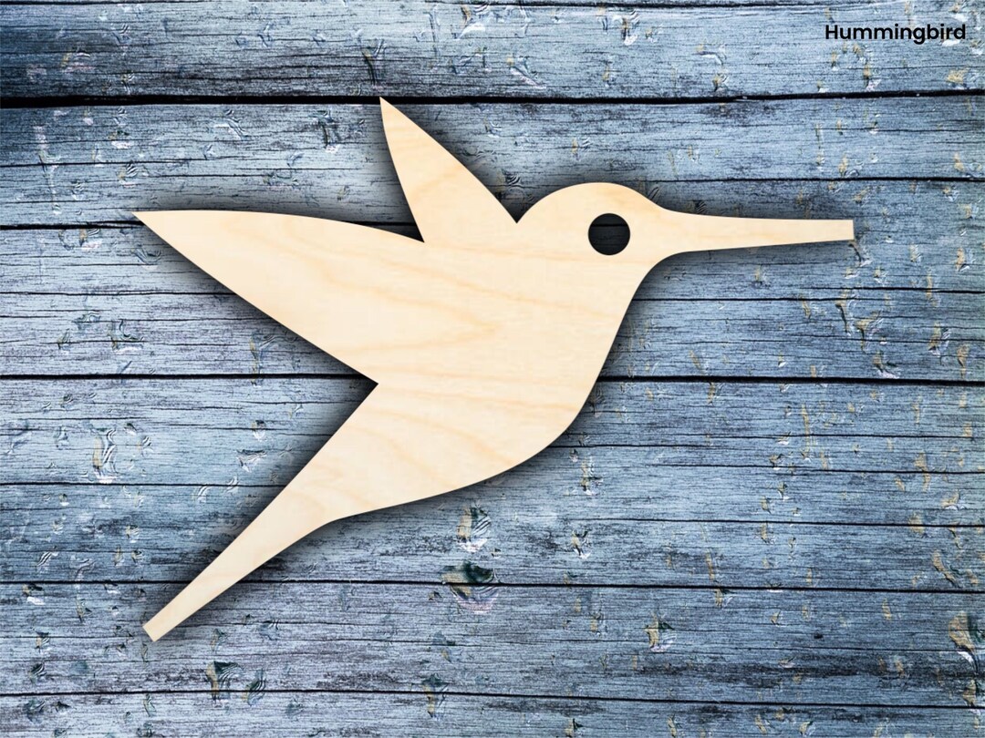 Wooden Hummingbird Cut Out Shape Laser Cut Wood Shape of Hummingbird ...
