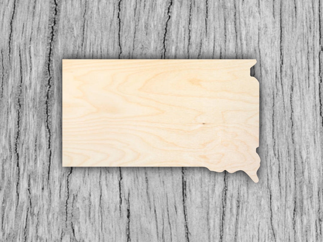 Wood South Dakota Shape - Wooden Cut Out of the State of South Dakota ...