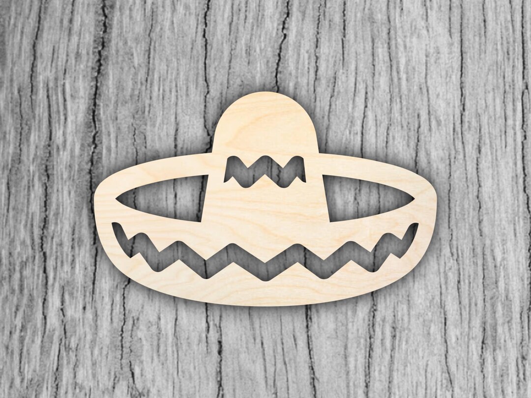 Wooden Sombrero Cut Out Shape Laser Cut Wooden Shape Mexican Sombrero ...