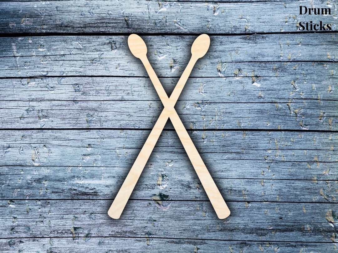 Wooden Drum Sticks Cut Out Shape Laser Cut Wooden Shape Drum Sticks ...