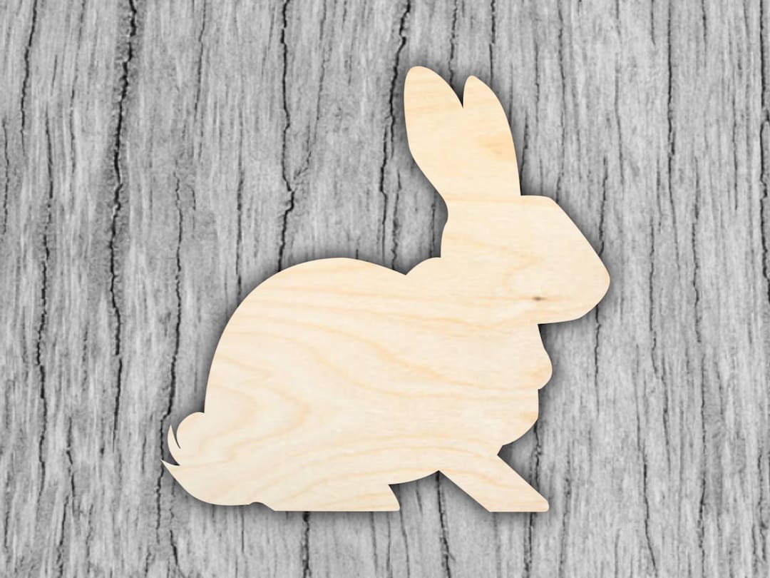 Bunny Rabbit Wooden Cut Out Shape - Laser Cut Wooden Shape of Bunny ...