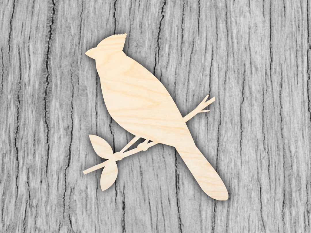 Wood Cardinal Cut Out Shape - Laser Cut Wooden Cardinal Bird for DIY ...
