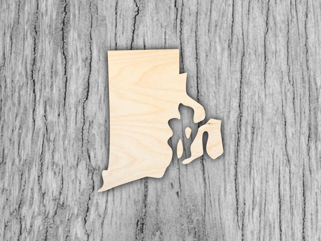 Wood Rhode Island Shape - Wooden Cut Out of the State of Rhode Island ...