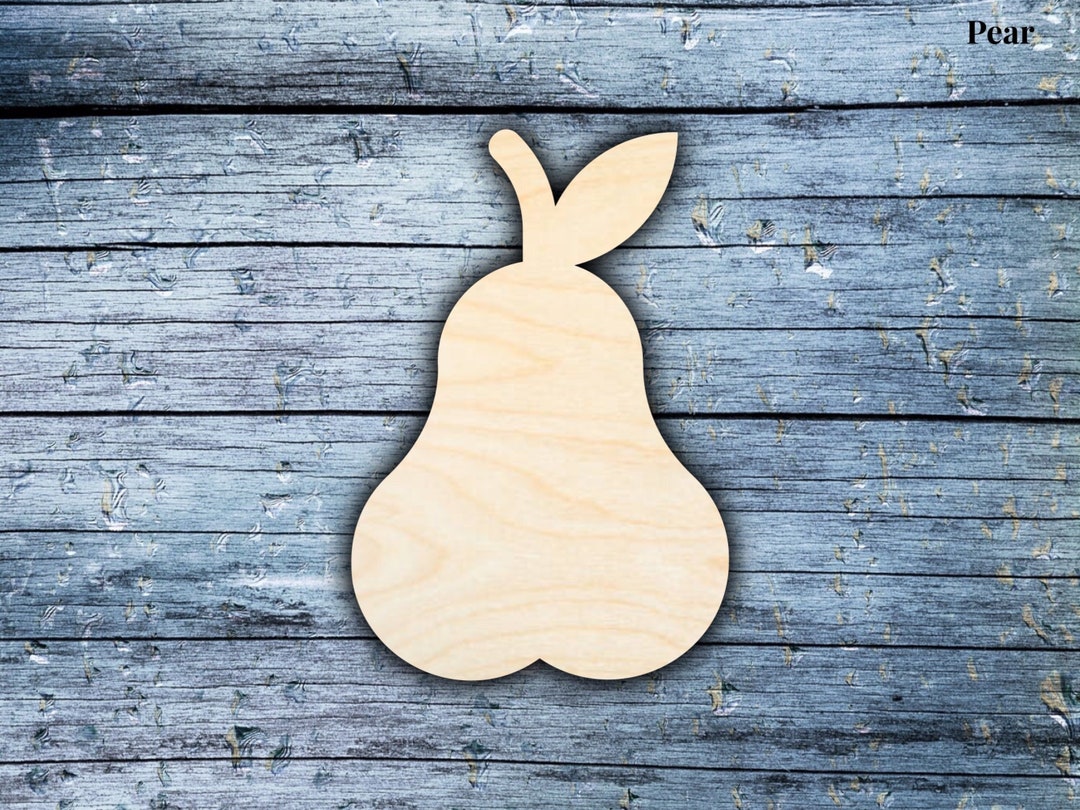 Wooden Pear Cut Out Shape - Laser Cut Wood Shape of Pear DIY Crafts ...