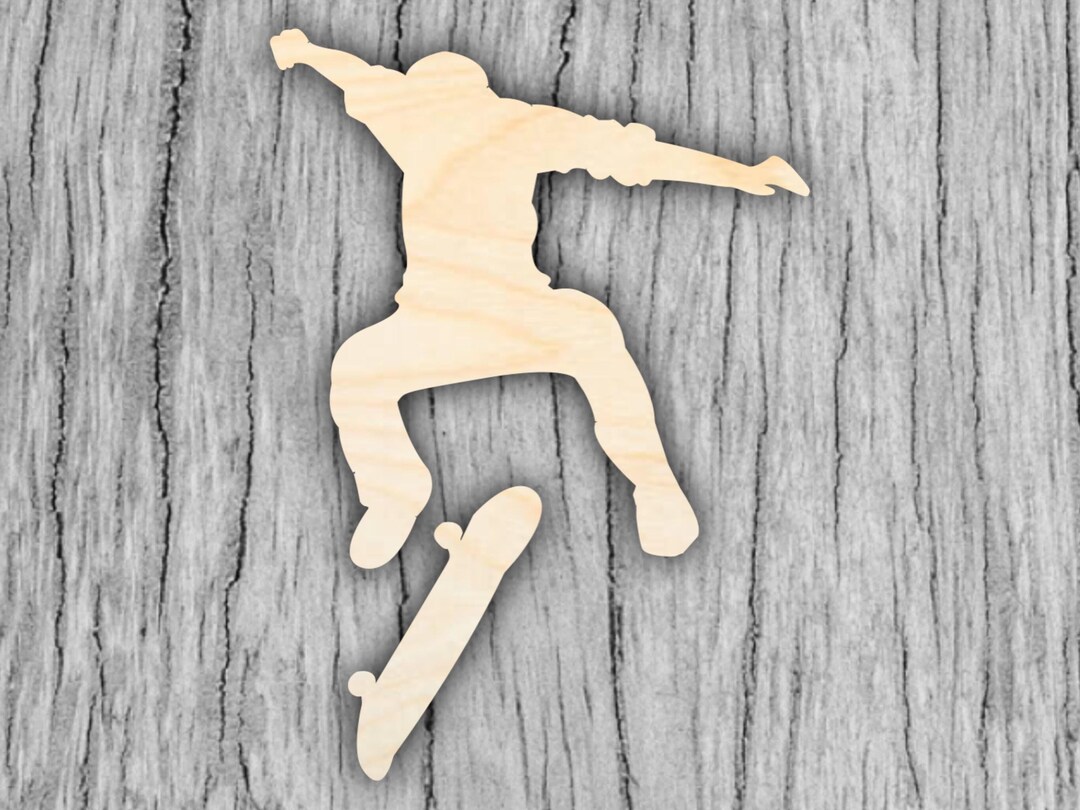 Wood Skater Cut Out Shape - Laser Cut Wooden Shaped Skater Cut Out for ...