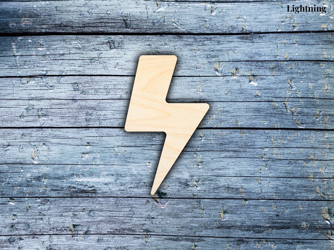 Wood Lightning Cut Out Shape - Laser Cut Wooden Shape Lightning for DIY ...