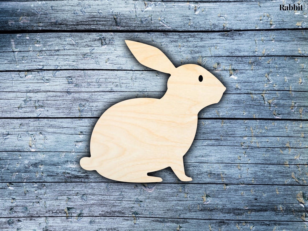 Wooden Rabbit Cut Out Shape - Laser Cut Wood Shape of Rabbit DIY Crafts ...