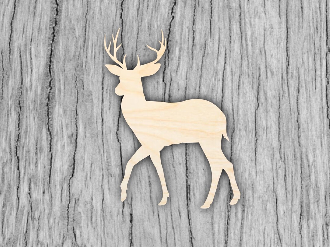 Deer Wooden Cut Out Shape - Laser Cut Wooden Shape of Deer for DIY ...