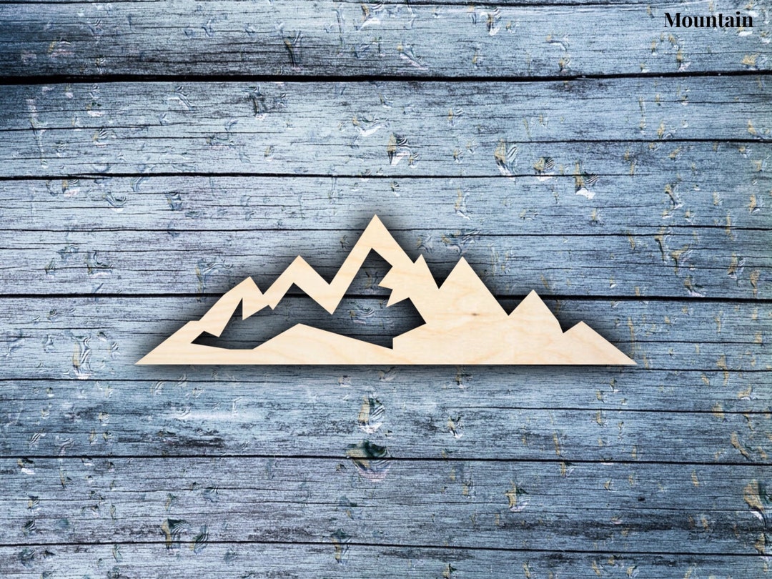 Wood Mountain Cut Out Shape - Laser Cut Wooden Shape Mountain for DIY ...