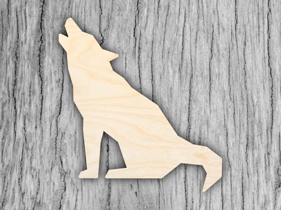 Wooden Wolf Cut Out Shape Laser Cut Wooden Shape Howling Wolf Sign DIY ...