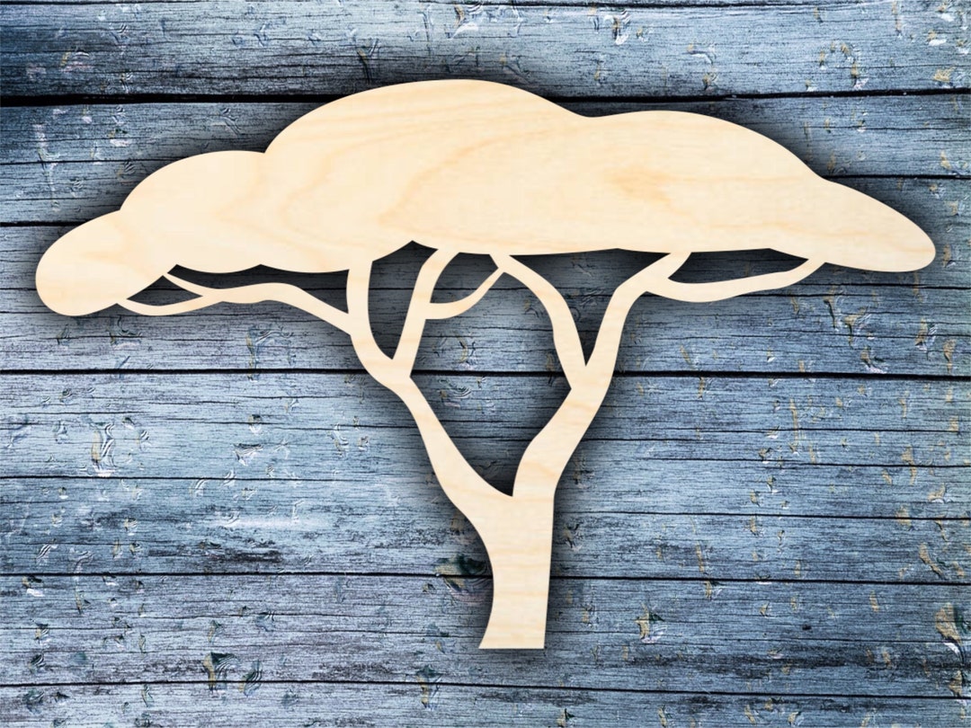 Wooden Tree Cut Out Shape - Laser Cut Wooden Shaped Safari Tree Jungle ...