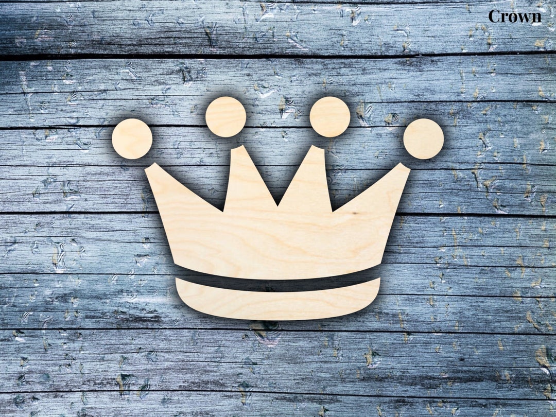 Wooden Crown Cut Out Shape - Laser Cut Wood Shape of Crown DIY Crafts ...