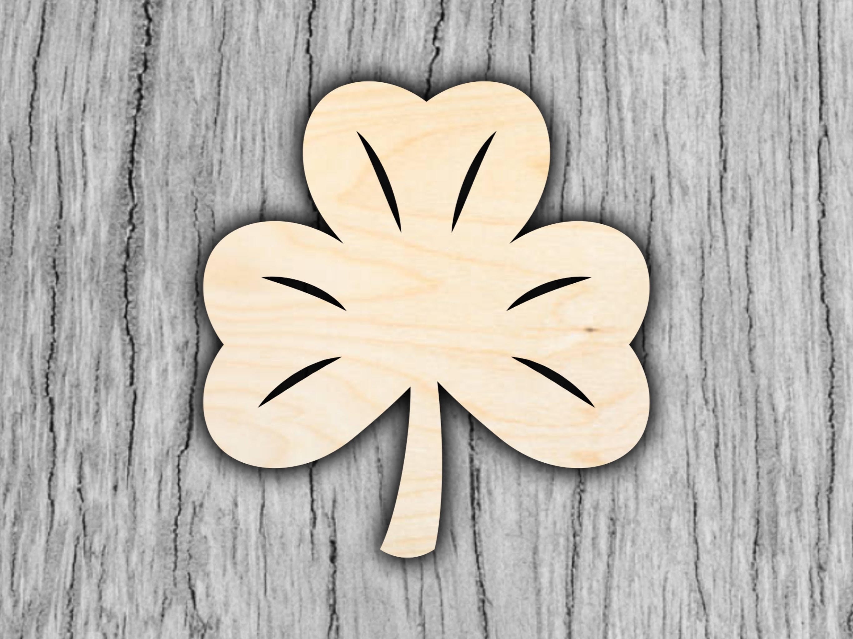 Wooden Clover Cut Out Shape Laser Cut Wooden Shape Clover Leaf Sign DIY ...
