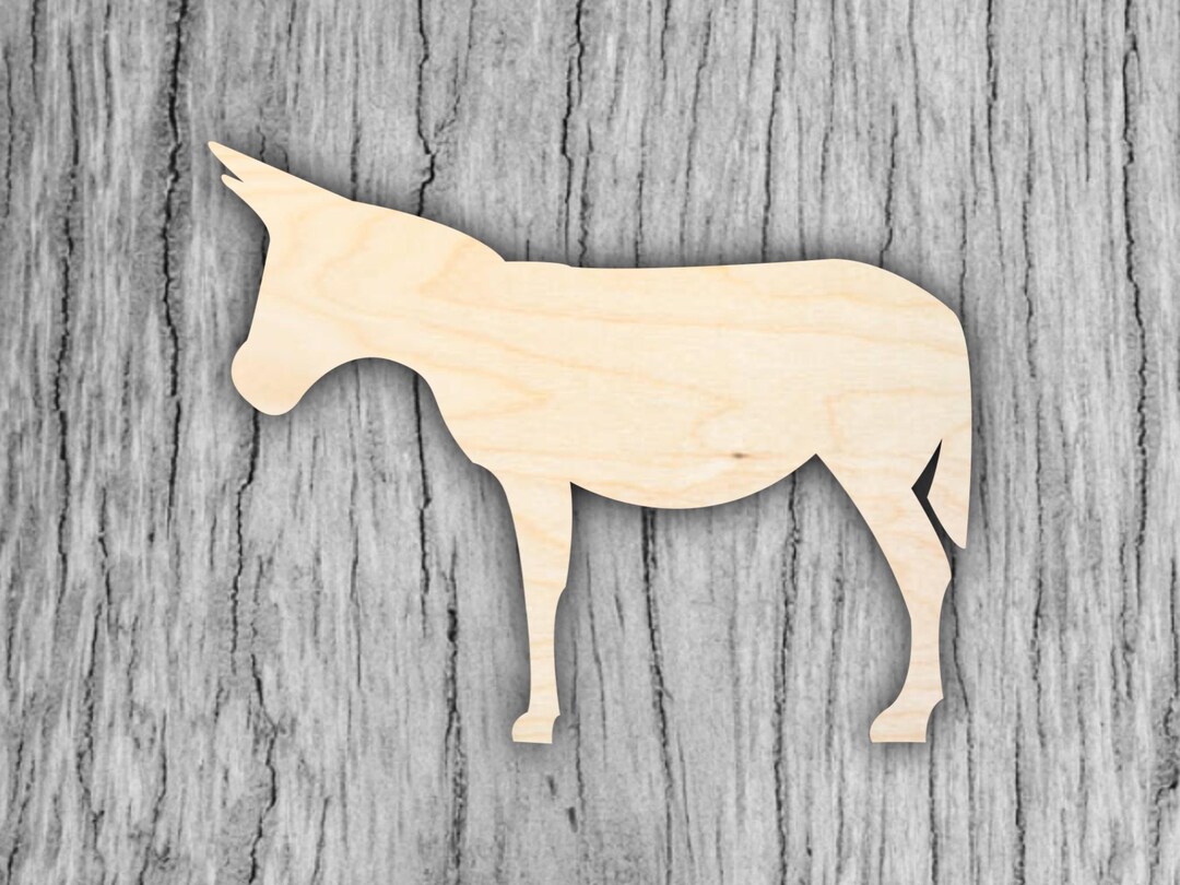 Wooden Donkey Cut Out Shape - Laser Cut Wooden Shape of Donkey Farm ...