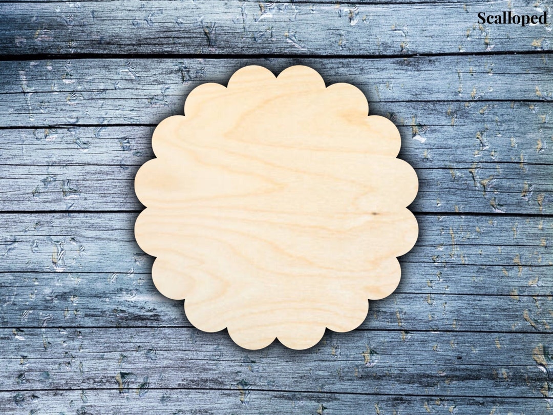 Wooden Scalloped Circle Cut Out Shape - Laser Cut Wood Shape of ...