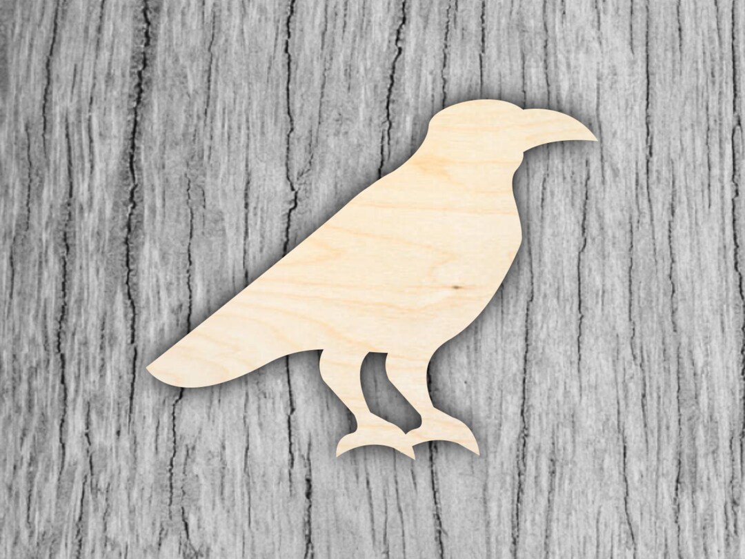 Wooden Crow Cut Out Shape Laser Cut Wood Shape of Crow Bird Crafts ...