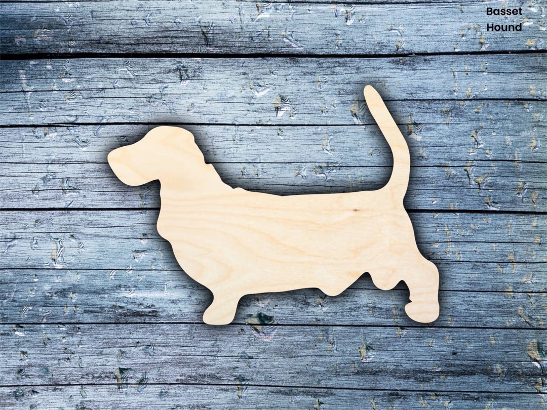 Wooden Basset Hound Dog Cut Out Shape Laser Cut Wood Shape of Hound Dog ...