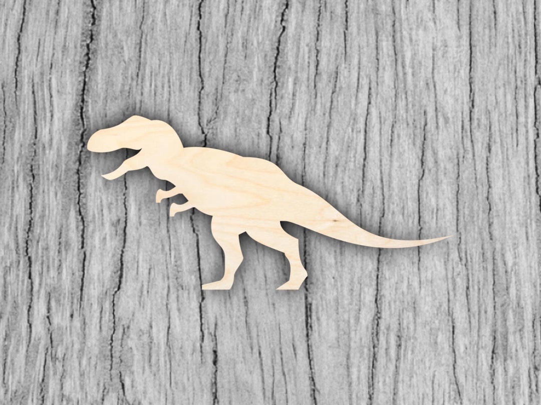T-rex Wooden Cut Out Shape - Laser Cut Wooden Shape of Dinosaur T Rex ...