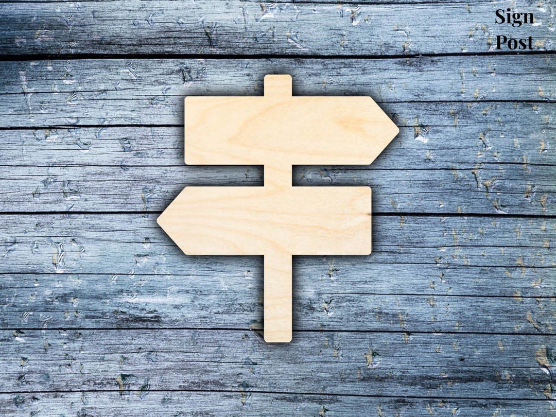 Wooden Post Sign Cut Out Shape Laser Cut Wooden Shape Sign Post DIY ...