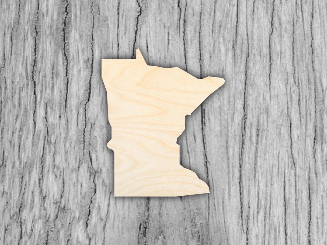 Wood Minnesota Shape - Wooden Cut Out of the State of Minnesota Laser ...