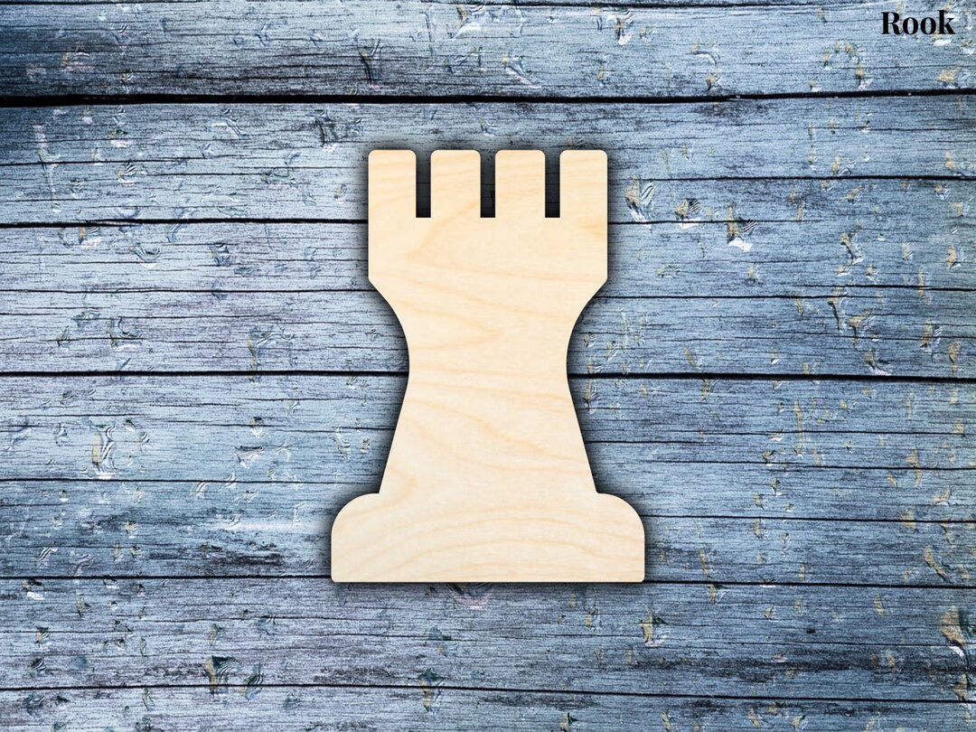 Wooden Rook Cut Out Shape - Laser Cut Wood Shape of Rook DIY Crafts ...