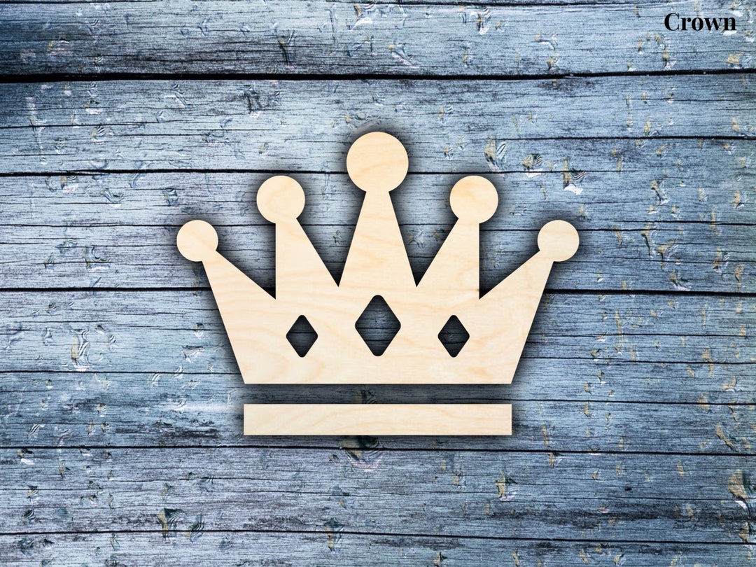 Wooden Crown Cut Out Shape Laser Cut Wood Shape of Crown DIY Crafts ...