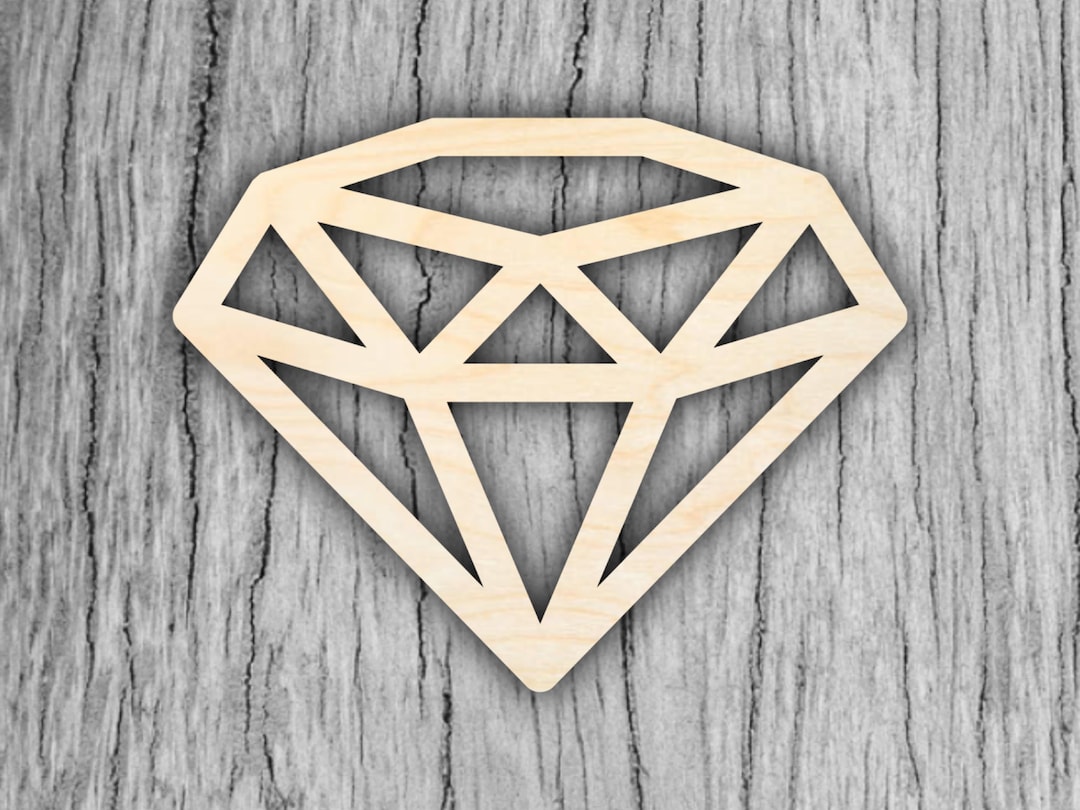 Wooden Diamond Cut Out Shape Laser Cut Wooden Shape Diamond Outline ...