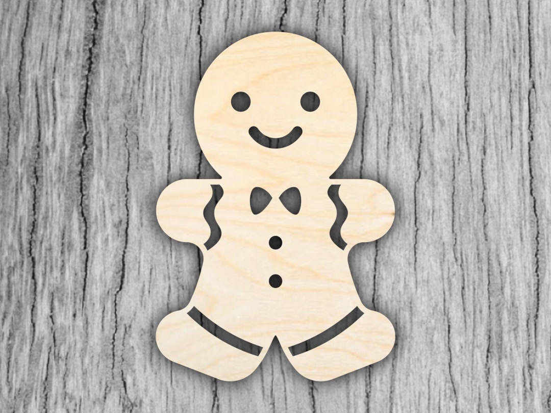 Wooden Gingerbread Man Cut Out Shape Laser Cut Wooden Shape Gingerbread ...