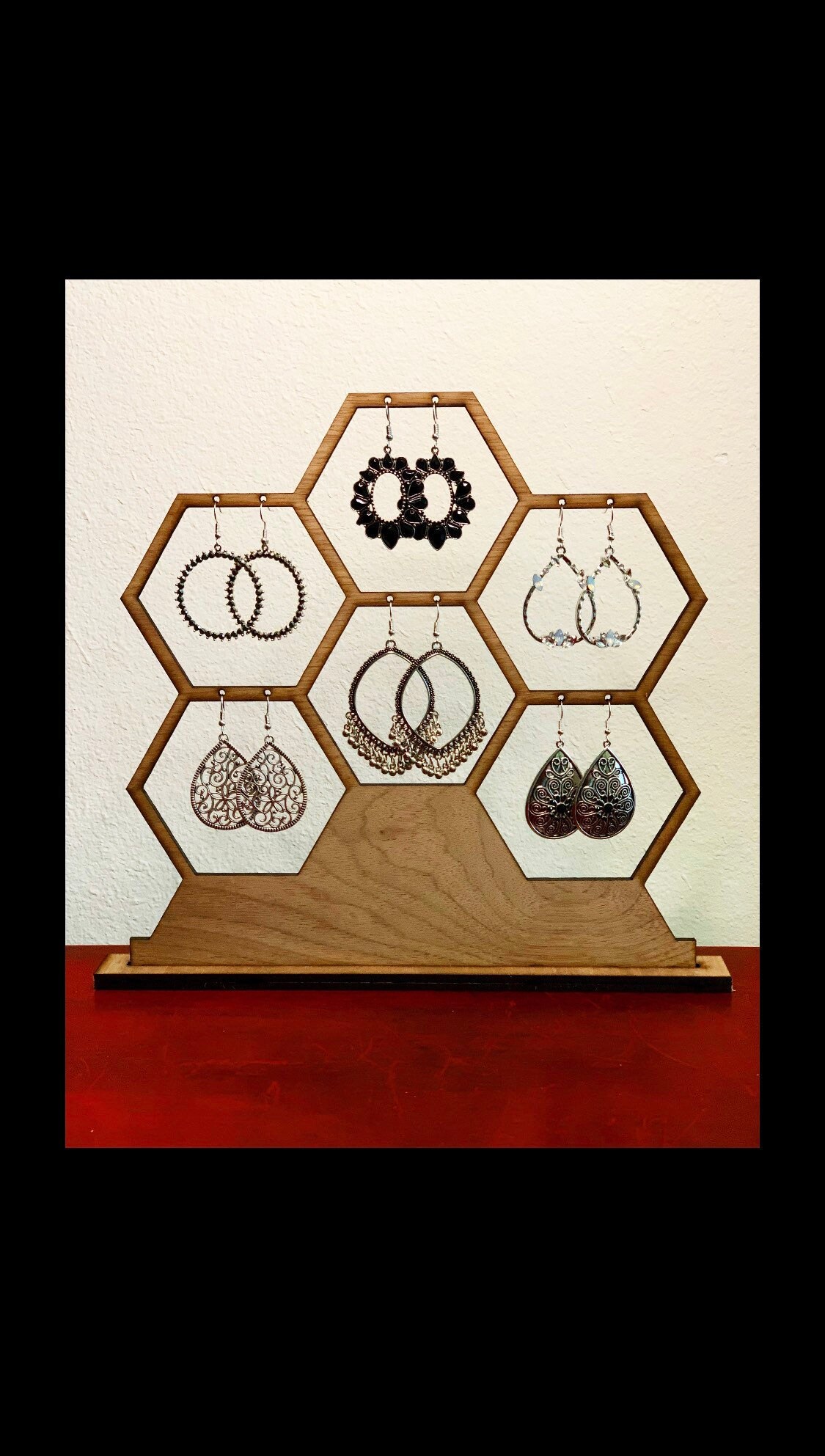 Earring Tree Wooden Jewelry Rustic Display Stand Customized - Etsy