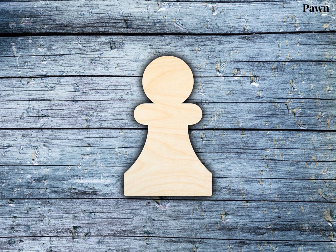 Wooden Pawn Cut Out Shape - Laser Cut Wood Shape of Big Foot Pawn DIY ...