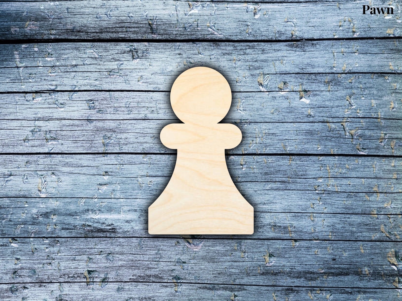 Wooden Pawn Cut Out Shape - Laser Cut Wood Shape of Big Foot Pawn DIY ...