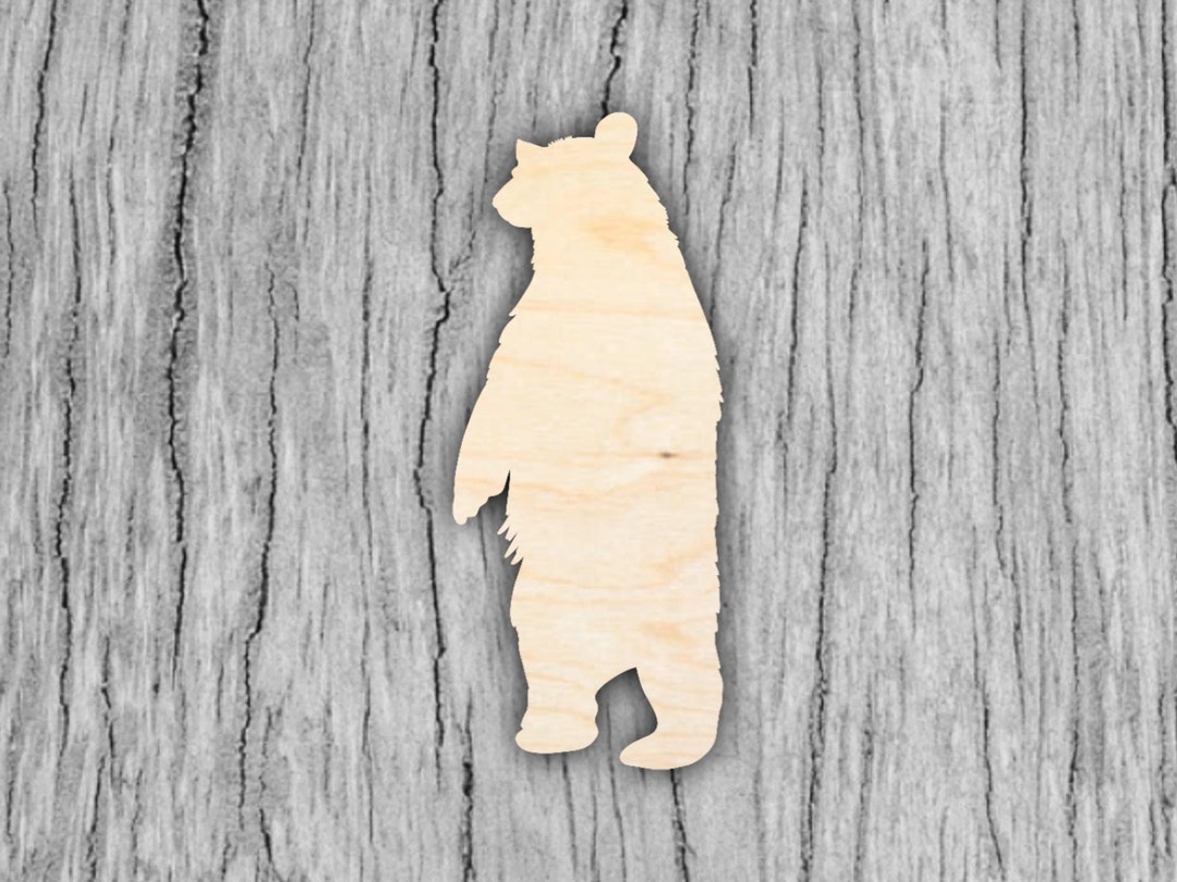 Standing Bear Wooden Cut Out Shape - Laser Cut Wooden Shape Standing ...