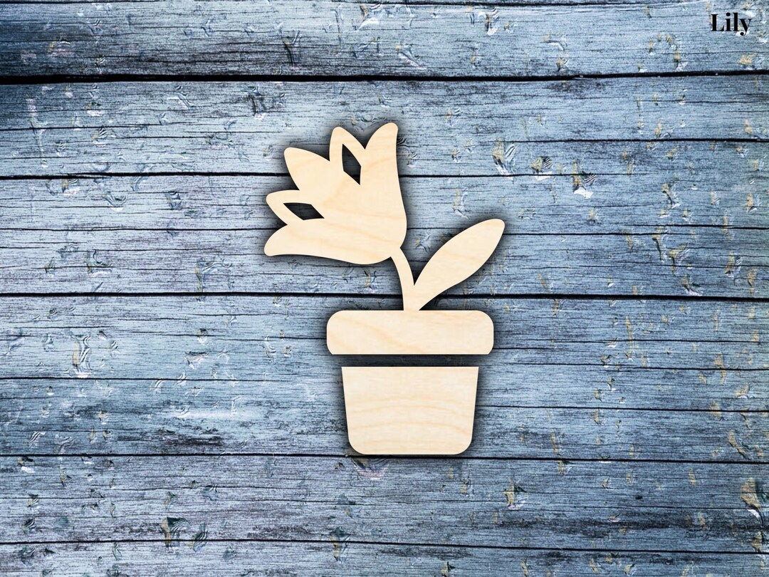 Wooden Lily Cut Out Shape Laser Cut Wooden Shape Lily Flower Outline ...
