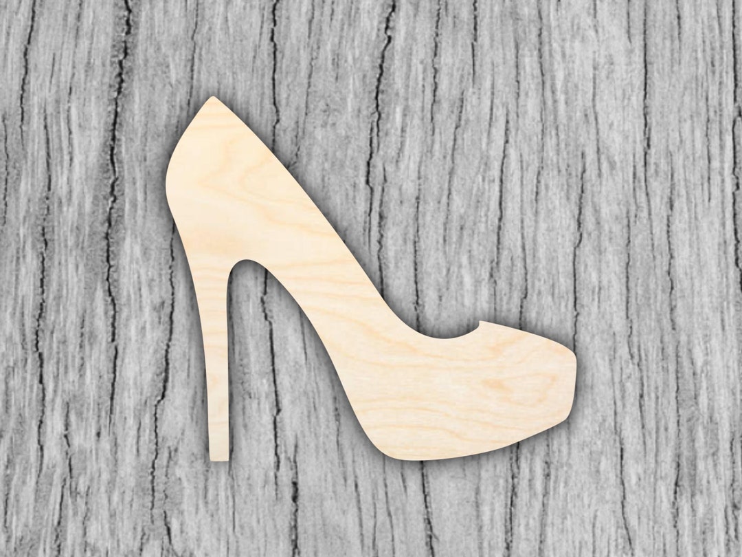 Wooden Heels Cut Out Shape - Laser Cut Wooden Shape High Heel Shoes for ...