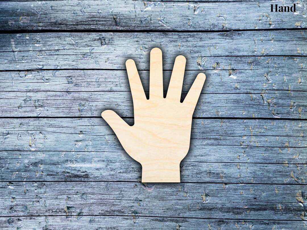 Wooden Hand Cut Out Shape - Laser Cut Wood Shape of Hand DIY Crafts ...