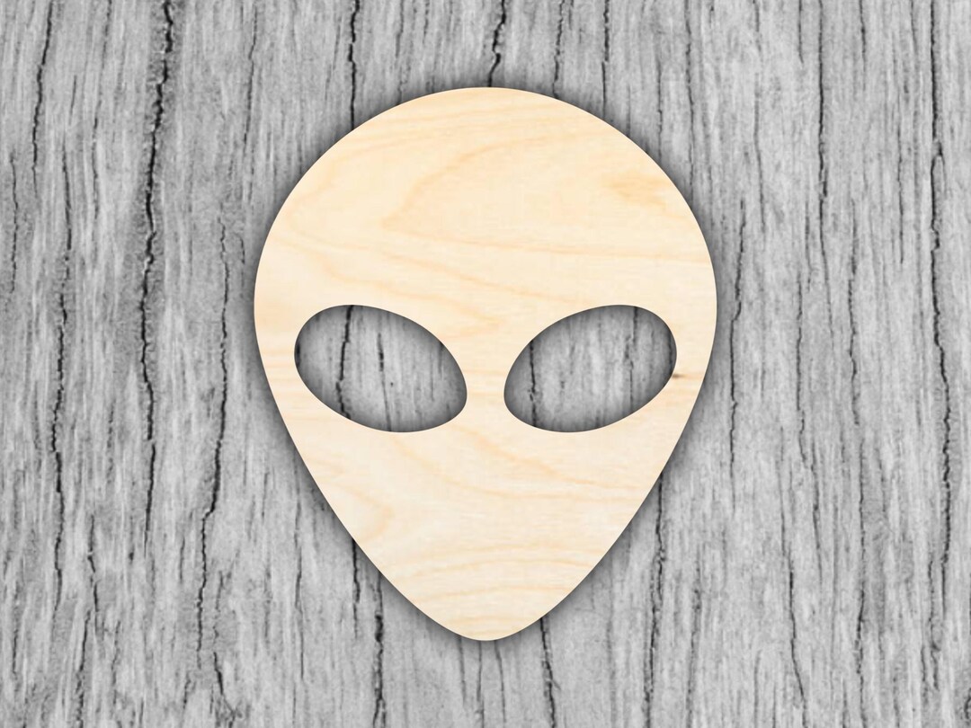 Wooden Alien Cut Out Shape Laser Cut Wooden Shape Wooden Alien Face ...