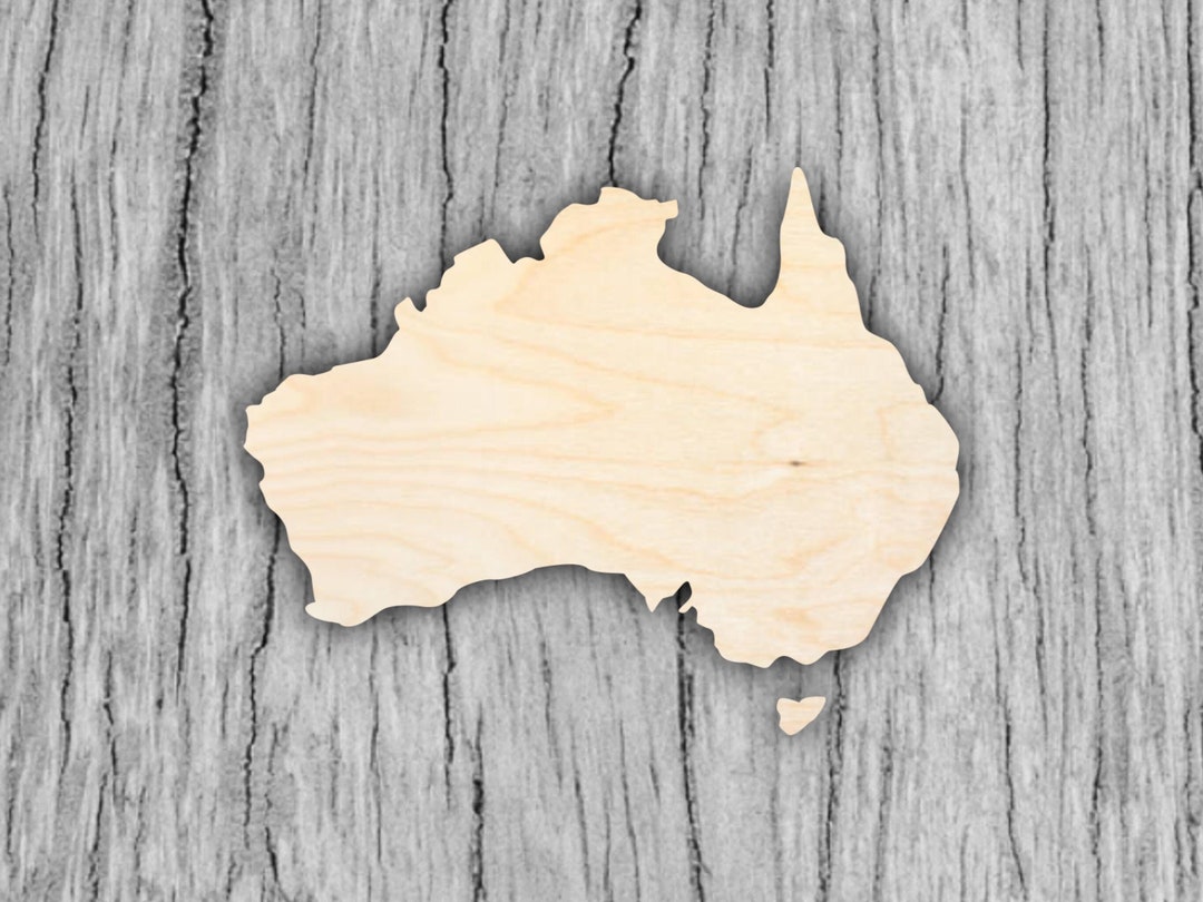 Australia Wooden Cut Out Shape Laser Cut Wood Shape of Australia DIY ...