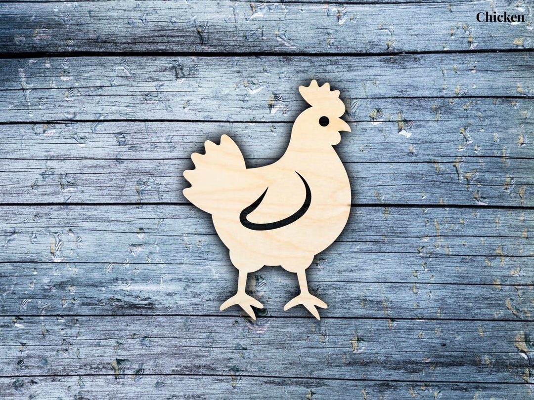 Wooden Chicken Cut Out Shape - Laser Cut Wood Shape of Chicken DIY ...