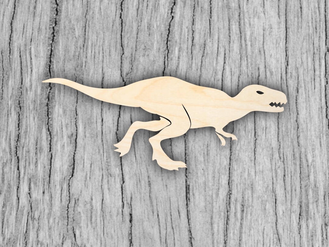 Wood Raptor Cut Out Shape - Laser Cut Wooden Shape Raptor Dinosaur for ...