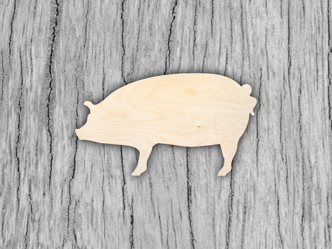 Pig Wooden Cut Out Shape - Laser Cut Wooden Shape of Pig DIY Crafts ...