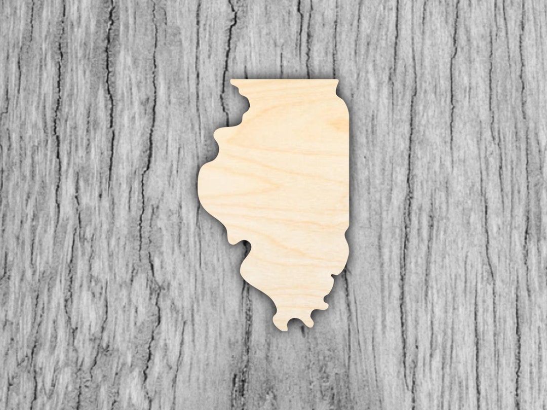 Wood Illinois Shape - Wooden Cut Out of the State of Illinois Laser ...
