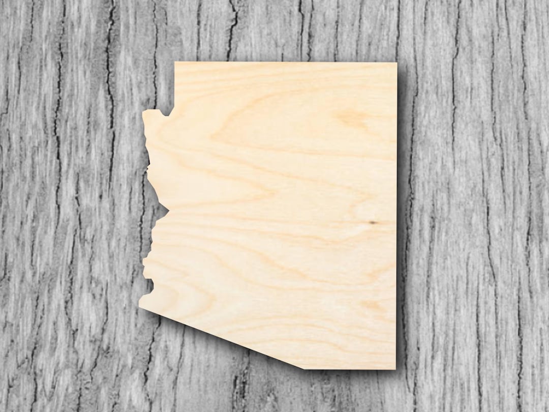Wood Arizona Shape - Wooden Cut Out of the State of Arizona Laser ...