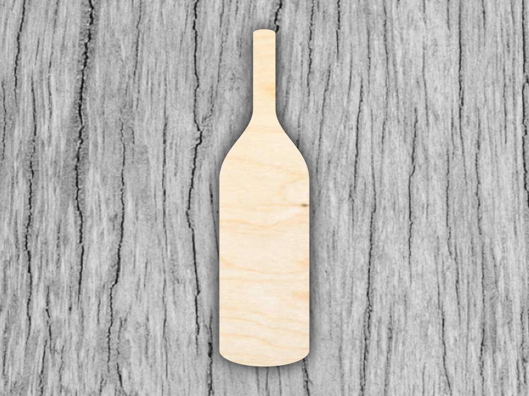 Wood Wine Bottle Cut Out Shape Laser Cut Wood Shape of Wine Bottle DIY ...