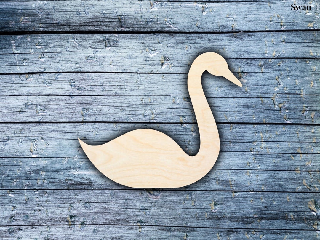 Wooden Swan Cut Out Shape - Laser Cut Wood Shape of Swan Bird DIY ...