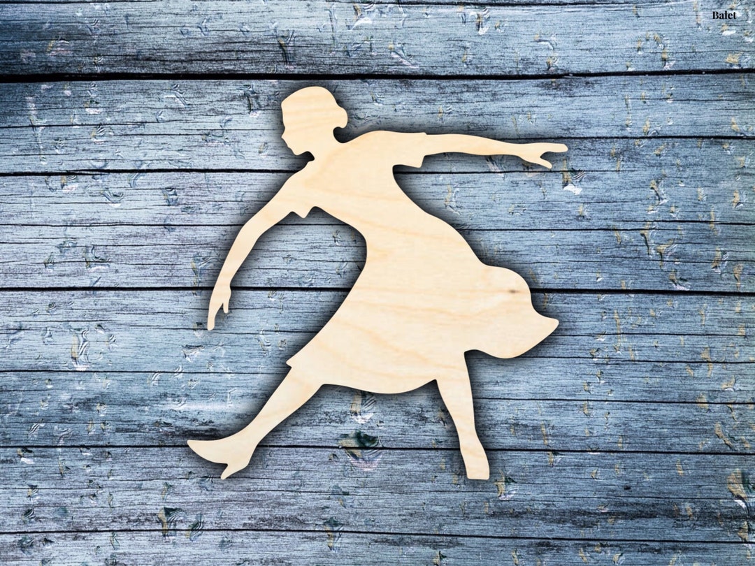 Wooden Dancer Cut Out Shape - Laser Cut Wood Shape of Dancer DIY Crafts ...