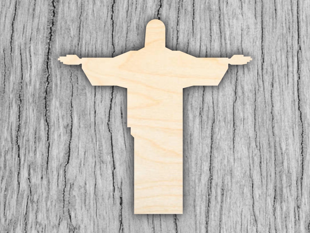 Wooden Christ the Redeemer Cut Out Shape - Laser Cut Wooden Shape Rio ...