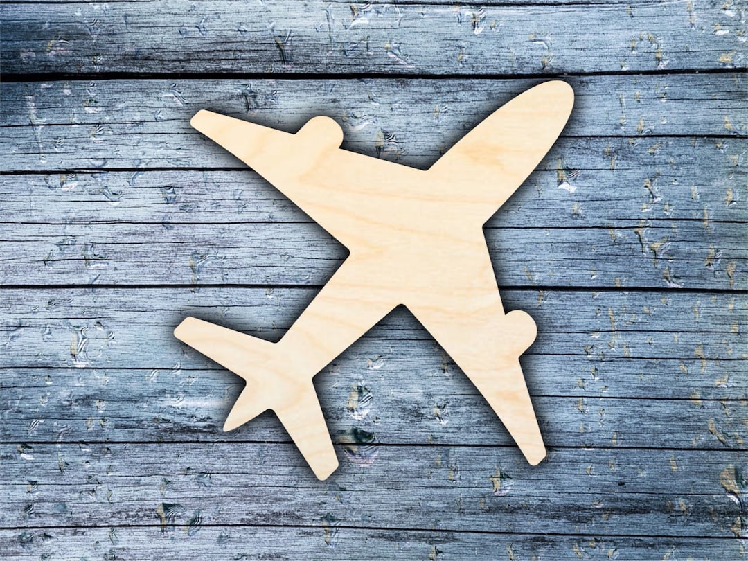 Wooden Plane Cut Out Shape - Laser Cut Wooden Shape of Airplane for DIY ...